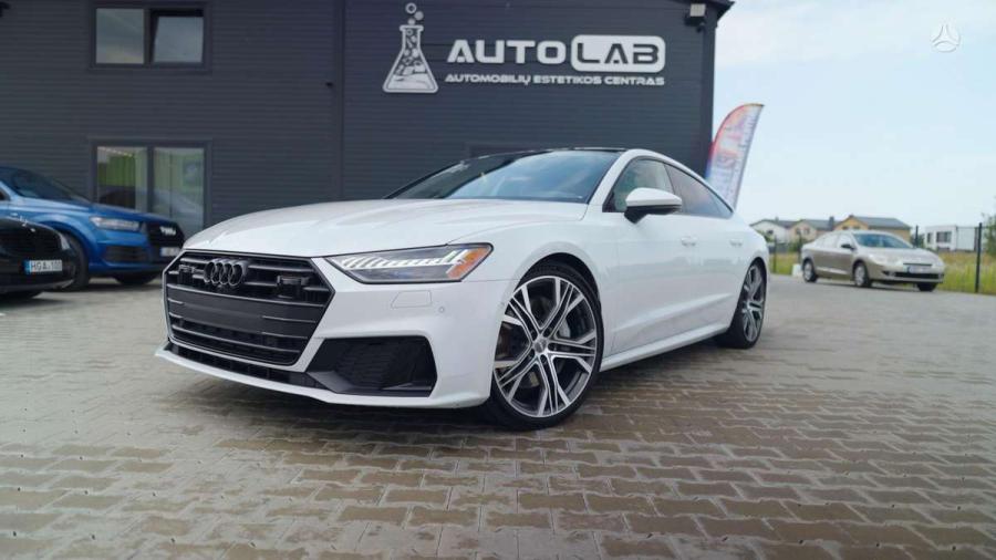 White Audi A7 Sportback 2019 in Vilnius, with an engine capacity of 3.00 L and mileage of 160 thousand km for 39990 €, photo 1 on AUTOMOTO.COM.LV