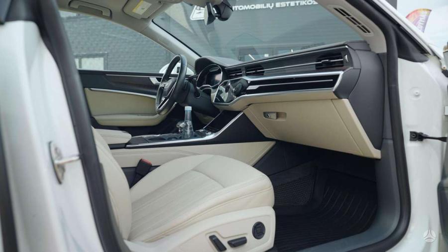 White Audi A7 Sportback 2019 in Vilnius, with an engine capacity of 3.00 L and mileage of 160 thousand km for 39990 €, photo 13 on AUTOMOTO.COM.LV
