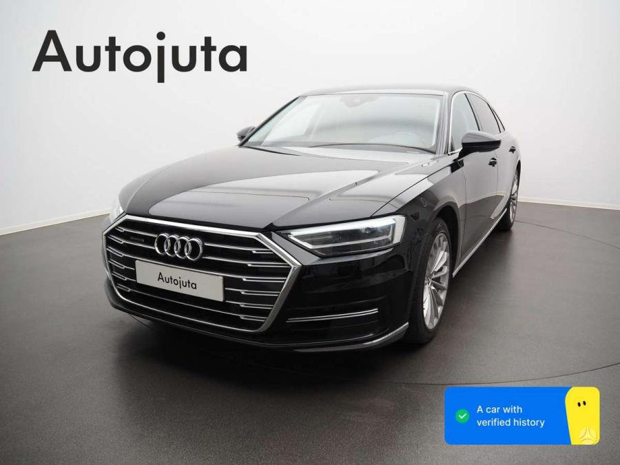 Black Audi A8 2019 in Vilnius, with an engine capacity of 2.97 L and mileage of 132 thousand km for 36500 €, photo 1 on AUTOMOTO.COM.LV