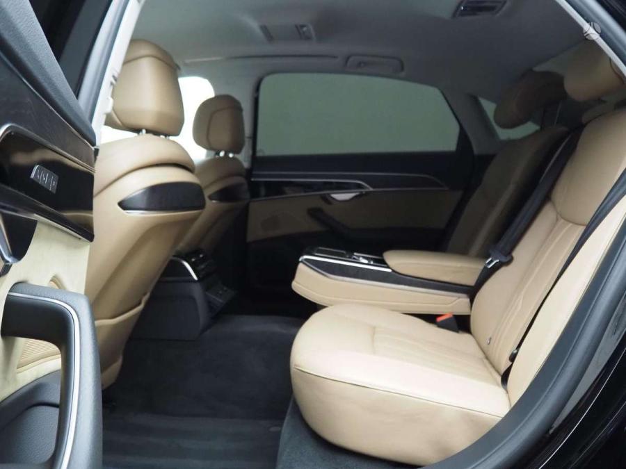 Black Audi A8 2019 in Vilnius, with an engine capacity of 2.97 L and mileage of 132 thousand km for 36500 €, photo 15 on AUTOMOTO.COM.LV