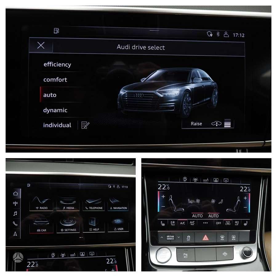 Black Audi A8 2019 in Vilnius, with an engine capacity of 2.97 L and mileage of 132 thousand km for 36500 €, photo 22 on AUTOMOTO.COM.LV