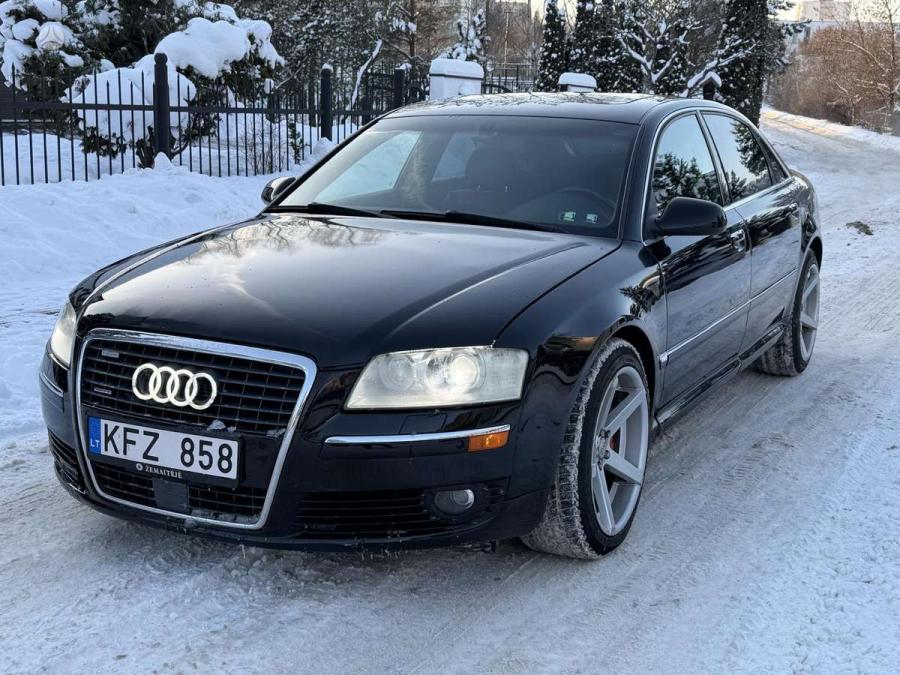 Melns Audi A8 2006 Viļņa, ar dzinēja tilpumu 4.17 L un nobraukumu 266 tūkst. km par 3600 €, foto 1 vietnē AUTOMOTO.COM.LV