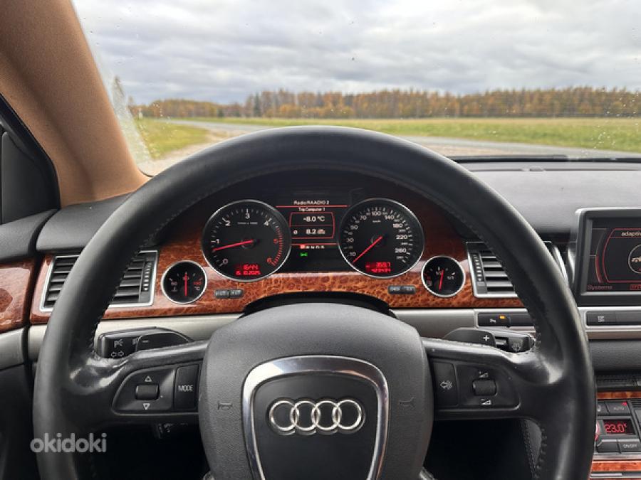 Black Audi A8 2006 in Rapla, with an engine capacity of 4.20 L and mileage of 422 thousand km for 3800 €, photo 7 on AUTOMOTO.COM.LV