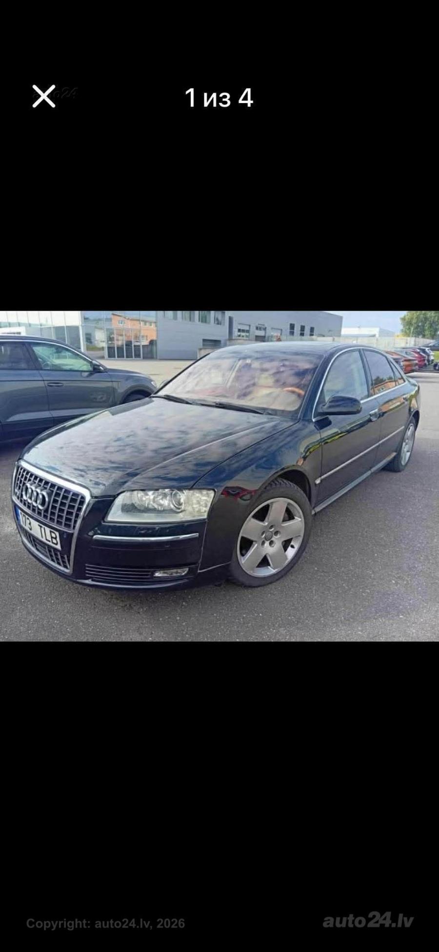 Black Audi A8 2006 in Tallinn, with an engine capacity of 4.10 L and mileage of 401 thousand km for 4800 €, photo 1 on AUTOMOTO.COM.LV