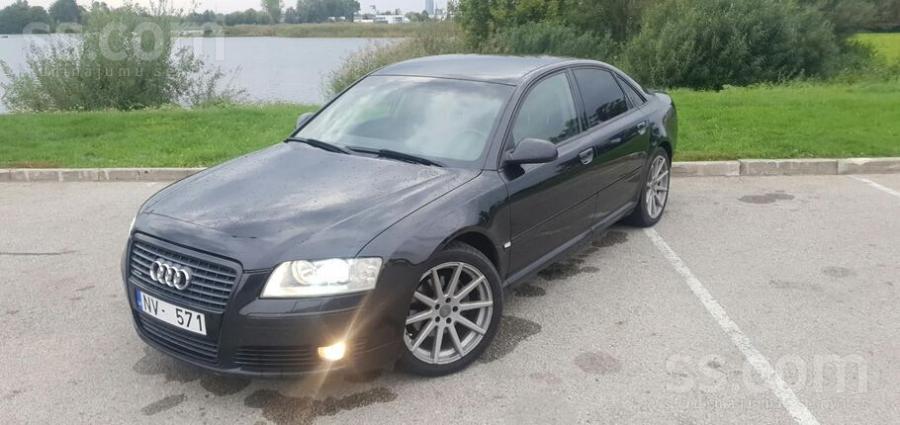 Melns Audi A8 2006 Rīga, ar dzinēja tilpumu 3.00 L un nobraukumu 315 tūkst. km par 4999 €, foto 1 vietnē AUTOMOTO.COM.LV
