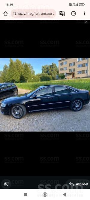 Melns Audi A8 2007 Cēsis, ar dzinēja tilpumu 4.20 L un nobraukumu 315 tūkst. km par 7666 €, foto  vietnē AUTOMOTO.COM.LV