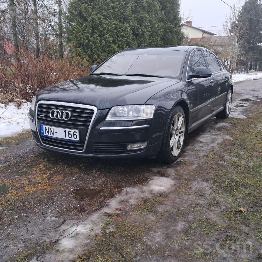 Melns Audi A8 2007 Rīga, ar dzinēja tilpumu 4.20 L un nobraukumu 400 tūkst. km par 4500 €, foto 1 vietnē AUTOMOTO.COM.LV