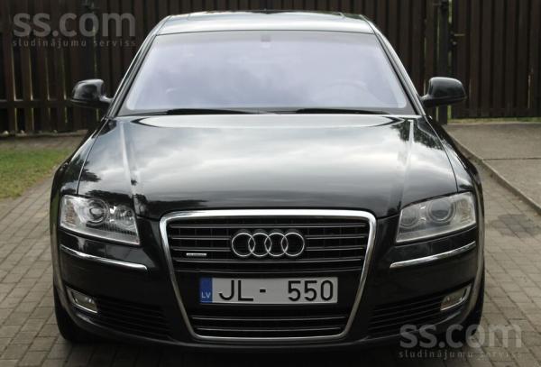 Black Audi A8 2009 in Liepaja, with an engine capacity of 3.00 L and mileage of 255 thousand km for 8500 €, photo 1 on AUTOMOTO.COM.LV