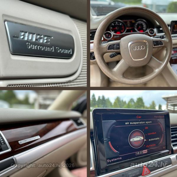 Black Audi A8 2009 in Parnu, with an engine capacity of 4.10 L and mileage of 281 thousand km for 8000 €, photo 10 on AUTOMOTO.COM.LV