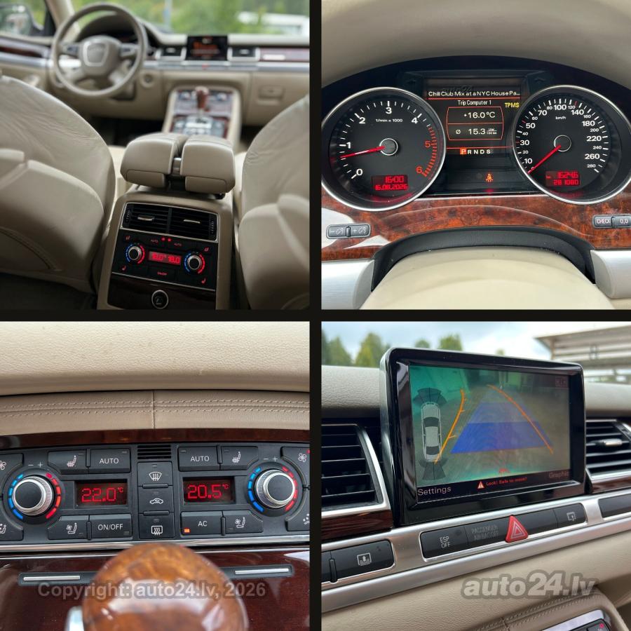 Black Audi A8 2009 in Parnu, with an engine capacity of 4.10 L and mileage of 281 thousand km for 8000 €, photo 12 on AUTOMOTO.COM.LV