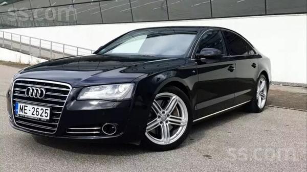 Black Audi A8 2010 in Riga, with an engine capacity of 4.20 L and mileage of 227 thousand km for 11500 €, photo 1 on AUTOMOTO.COM.LV