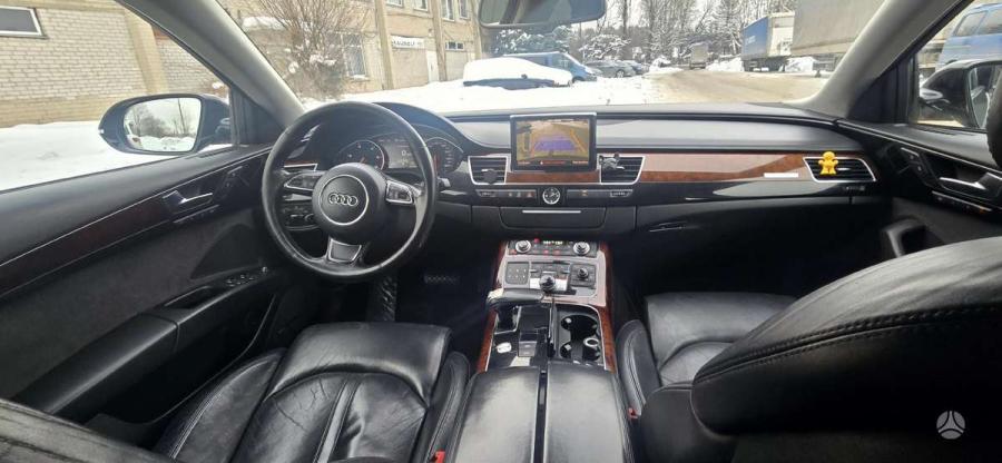 Melns Audi A8 2011 Viļņa, ar dzinēja tilpumu 4.13 L un nobraukumu 370 tūkst. km par 11500 €, foto 7 vietnē AUTOMOTO.COM.LV