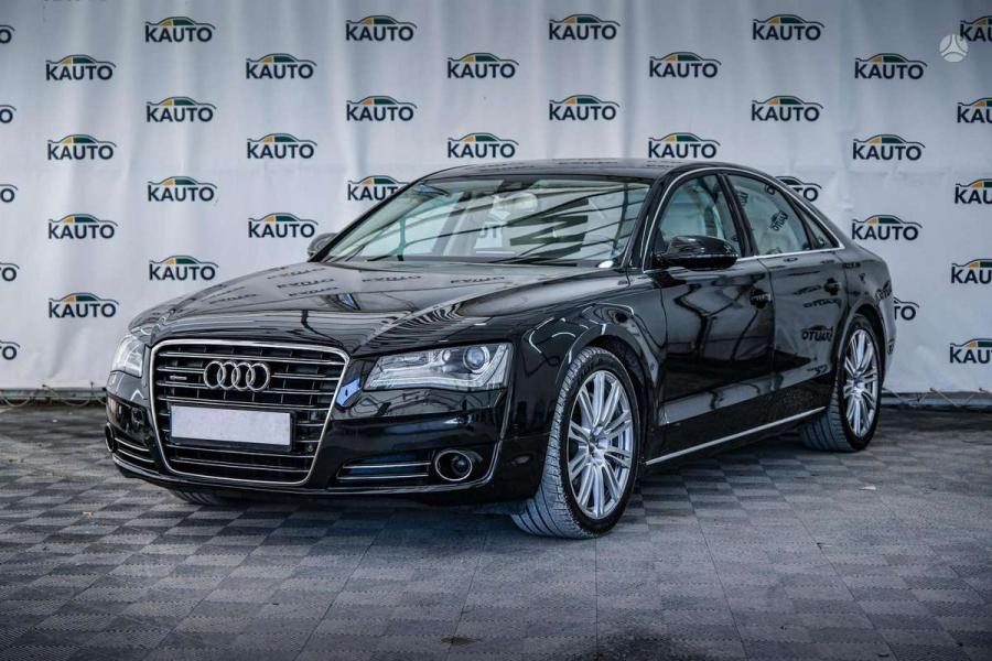 Black Audi A8 2011 in Kaunas, with an engine capacity of 4.20 L and mileage of 306 thousand km for 12890 €, photo 1 on AUTOMOTO.COM.LV