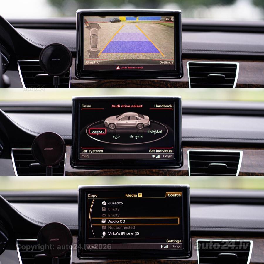 Black Audi A8 2011 in Tallinn, with an engine capacity of 3.00 L and mileage of 223 thousand km for 15500 €, photo 18 on AUTOMOTO.COM.LV