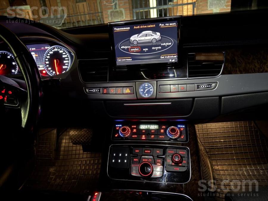 Melns Audi A8 2012 Rīga, ar dzinēja tilpumu 3.00 L un nobraukumu 355 tūkst. km par 13500 €, foto 4 vietnē AUTOMOTO.COM.LV