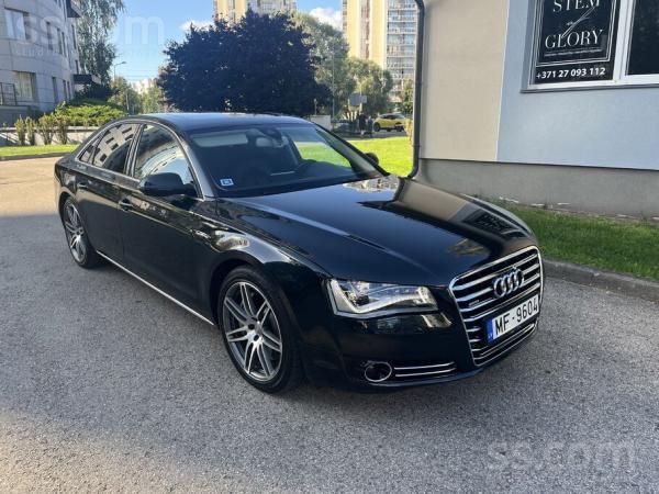 Black Audi A8 2012 in Riga, with an engine capacity of 4.20 L and mileage of 259 thousand km for 13100 €, photo 1 on AUTOMOTO.COM.LV