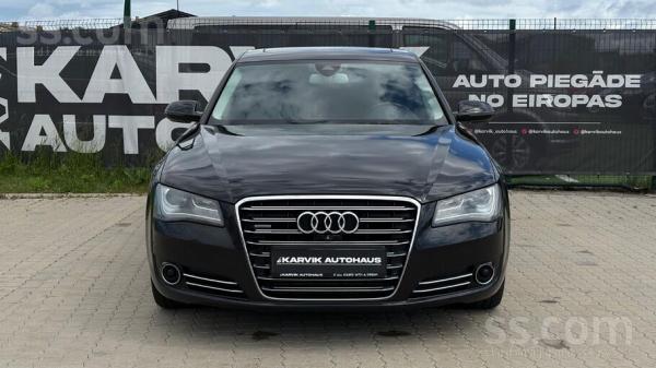 Black Audi A8 2012 in Liepaja, with an engine capacity of 3.00 L and mileage of 349 thousand km for 13850 €, photo 1 on AUTOMOTO.COM.LV