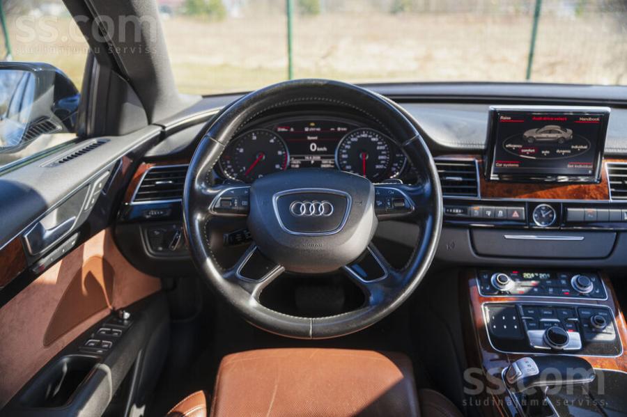 Melns Audi A8 2012 Rīga, ar dzinēja tilpumu 3.00 L un nobraukumu 348 tūkst. km par 15990 €, foto 18 vietnē AUTOMOTO.COM.LV