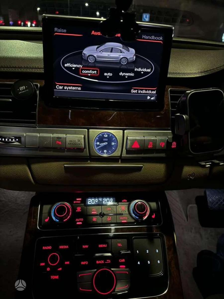 Melns Audi A8 2012 Šauļi, ar dzinēja tilpumu 2.97 L un nobraukumu 169 tūkst. km par 5700 €, foto 11 vietnē AUTOMOTO.COM.LV