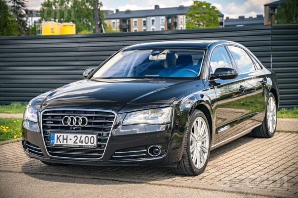 Black Audi A8 2013 in Riga, with an engine capacity of 3.00 L and mileage of 0 thousand km for 19990 €, photo 1 on AUTOMOTO.COM.LV