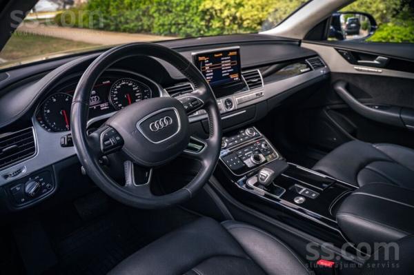 Black Audi A8 2013 in Riga, with an engine capacity of 3.00 L and mileage of 0 thousand km for 19990 €, photo 7 on AUTOMOTO.COM.LV
