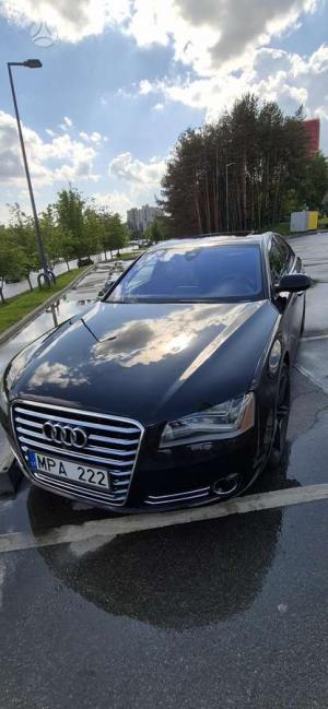 Melns Audi A8 2013 Viļņa, ar dzinēja tilpumu 4.00 L un nobraukumu 215 tūkst. km par 11500 €, foto  vietnē AUTOMOTO.COM.LV