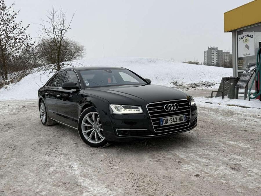Melns Audi A8 2014 Panevēža, ar dzinēja tilpumu 2.97 L un nobraukumu 248 tūkst. km par 18590 €, foto 2 vietnē AUTOMOTO.COM.LV