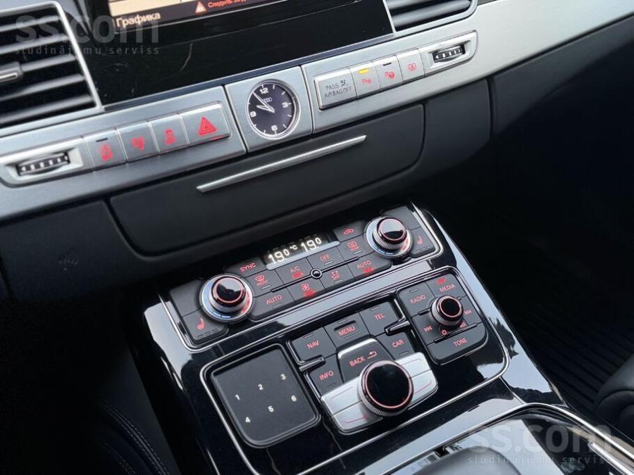 Black Audi A8 2014 in Jurmala, with an engine capacity of 3.00 L and mileage of 228 thousand km for 23800 €, photo 24 on AUTOMOTO.COM.LV