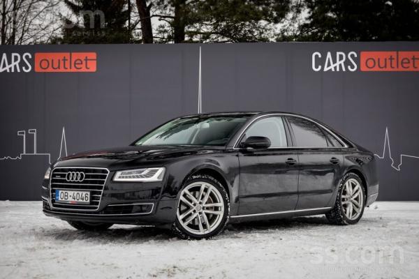 Black Audi A8 2016 in Riga, with an engine capacity of 3.00 L and mileage of 277 thousand km for 21990 €, photo 1 on AUTOMOTO.COM.LV