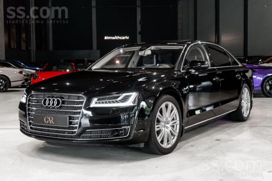 Melns Audi A8 2016 Rīga, ar dzinēja tilpumu 6.30 L un nobraukumu 210 tūkst. km par 35000 €, foto 1 vietnē AUTOMOTO.COM.LV