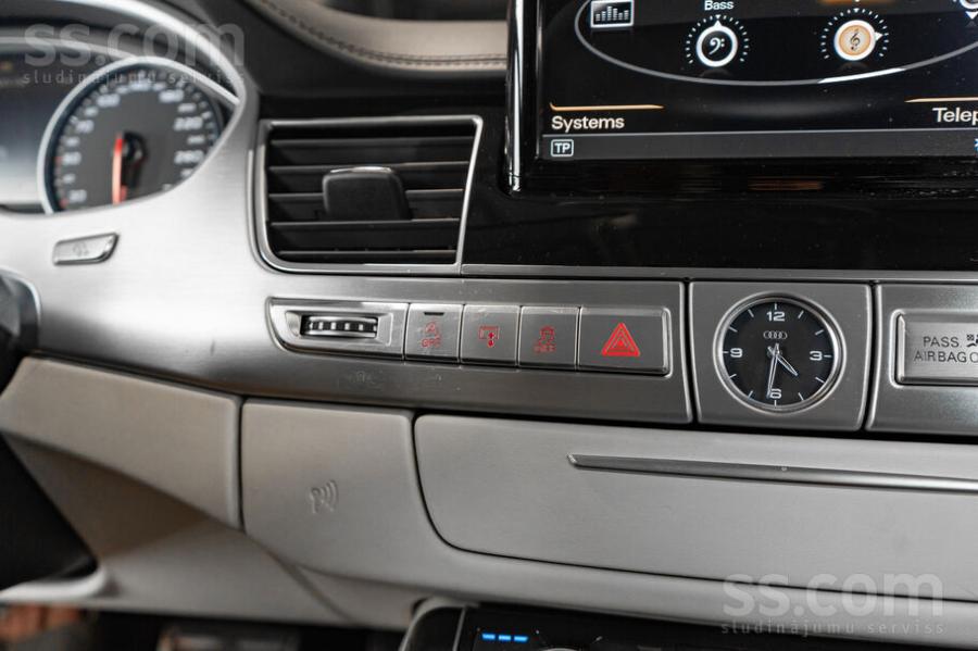 Melns Audi A8 2016 Rīga, ar dzinēja tilpumu 6.30 L un nobraukumu 210 tūkst. km par 35000 €, foto 27 vietnē AUTOMOTO.COM.LV