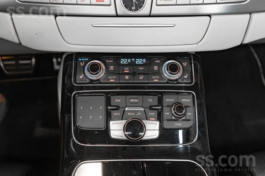 Melns Audi A8 2016 Rīga, ar dzinēja tilpumu 6.30 L un nobraukumu 210 tūkst. km par 35000 €, foto 29 vietnē AUTOMOTO.COM.LV