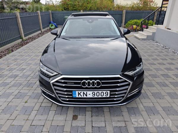 Black Audi A8 2018 in Riga, with an engine capacity of 3.00 L and mileage of 150 thousand km for 38500 €, photo 1 on AUTOMOTO.COM.LV