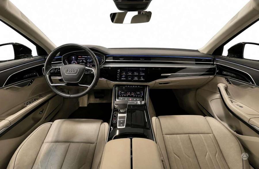 Black Audi A8 2018 in Kaunas, with an engine capacity of 3.00 L and mileage of 72 thousand km for 34800 €, photo 6 on AUTOMOTO.COM.LV