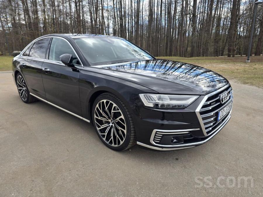Black Audi A8 2021 in Riga, with an engine capacity of 3.00 L and mileage of 109 thousand km for 43900 €, photo 1 on AUTOMOTO.COM.LV