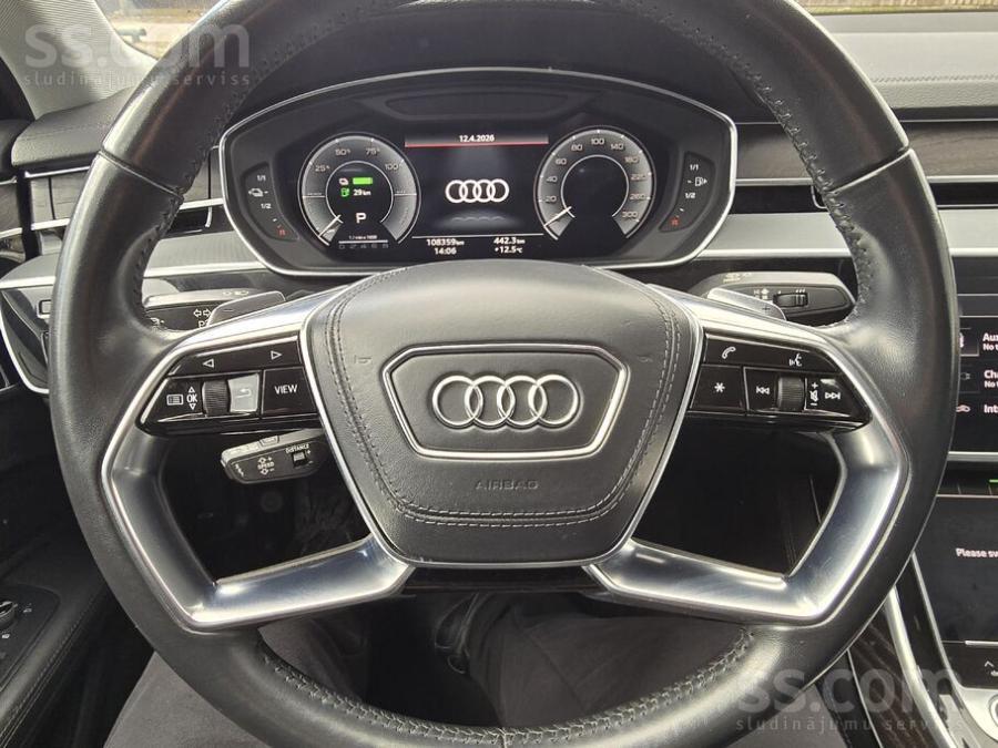 Black Audi A8 2021 in Riga, with an engine capacity of 3.00 L and mileage of 109 thousand km for 43900 €, photo 11 on AUTOMOTO.COM.LV