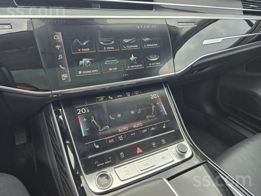 Black Audi A8 2021 in Riga, with an engine capacity of 3.00 L and mileage of 109 thousand km for 43900 €, photo 20 on AUTOMOTO.COM.LV