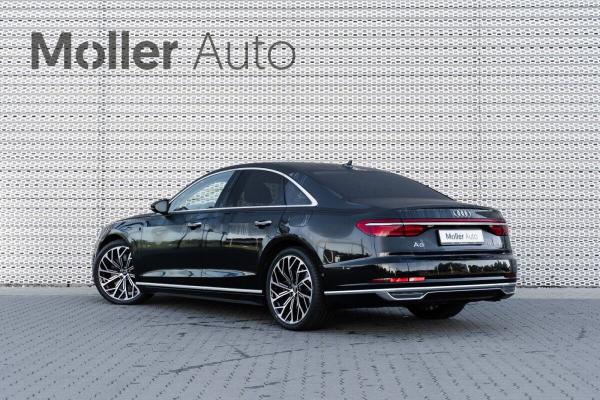 Black Audi A8 2021 in Marupe, with an engine capacity of 3.00 L and mileage of 113 thousand km for 42700 €, photo 4 on AUTOMOTO.COM.LV