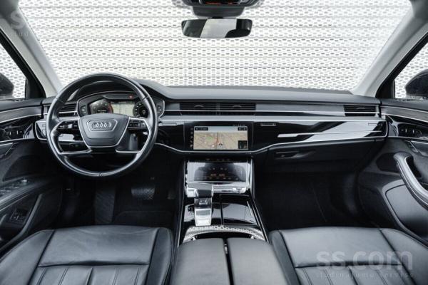 Audi A8 2021 Rīga vietnē Melns Audi A8 2021 Rīga, ar dzinēja tilpumu 3.00 L un nobraukumu 113 tūkst. km par 42700 €, foto 8 vietnē AUTOMOTO.COM.LV