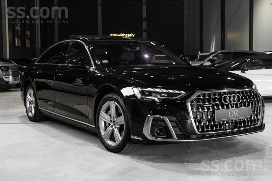 Black Audi A8 2022 in Riga, with an engine capacity of 3.00 L and mileage of 80 thousand km for 54900 €, photo 4 on AUTOMOTO.COM.LV