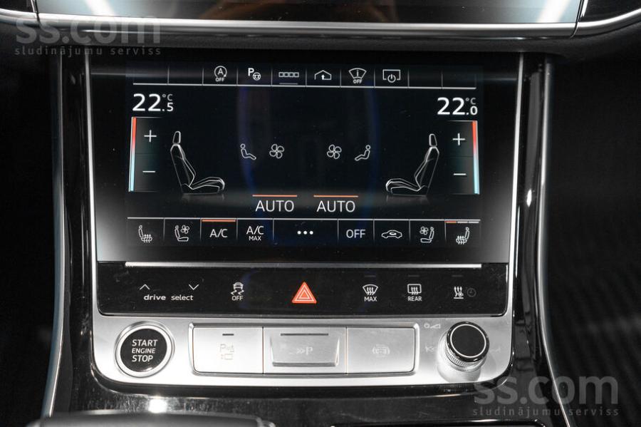 Black Audi A8 2022 in Riga, with an engine capacity of 3.00 L and mileage of 80 thousand km for 54900 €, photo 34 on AUTOMOTO.COM.LV