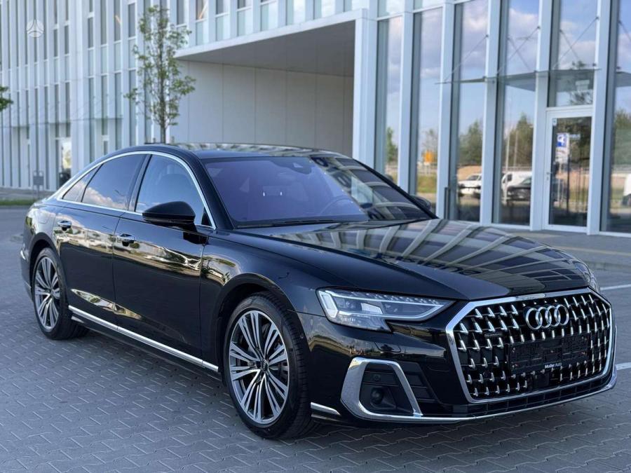 Black Audi A8 2022 in Vilnius, with an engine capacity of 3.00 L and mileage of 96 thousand km for 48999 €, photo 1 on AUTOMOTO.COM.LV