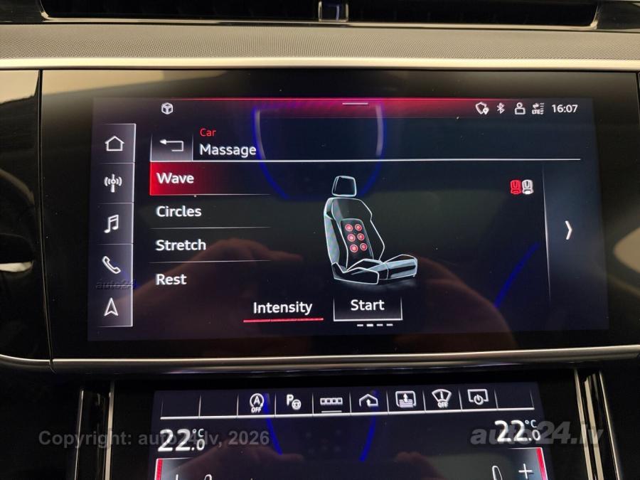 Black Audi A8 2022 in Tallinn, with an engine capacity of 3.00 L and mileage of 101 thousand km for 53900 €, photo 14 on AUTOMOTO.COM.LV