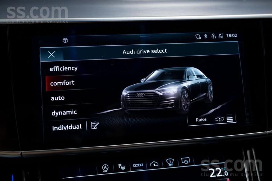 Melns Audi A8 2022 Rīga, ar dzinēja tilpumu 3.00 L un nobraukumu 80 tūkst. km par 46900 €, foto 15 vietnē AUTOMOTO.COM.LV