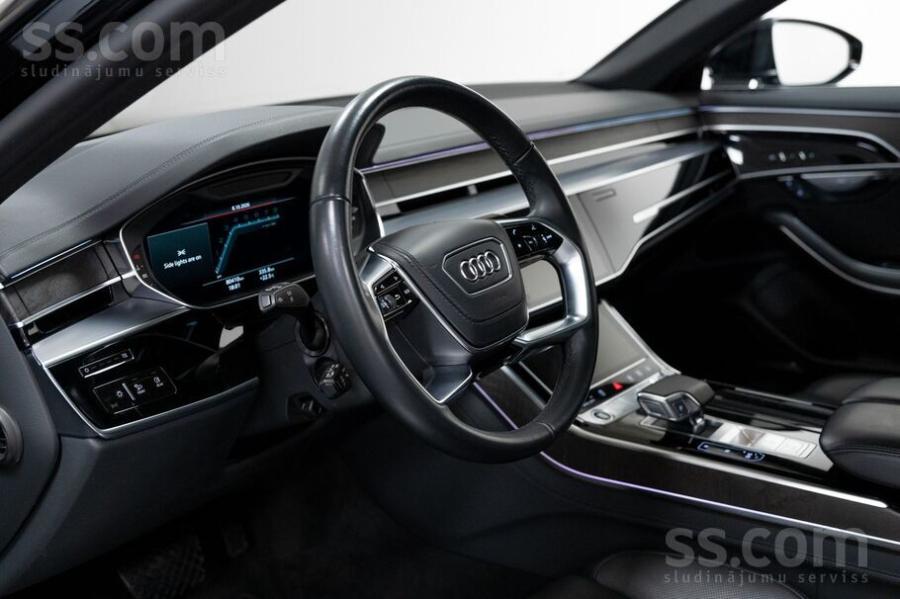 Melns Audi A8 2022 Rīga, ar dzinēja tilpumu 3.00 L un nobraukumu 80 tūkst. km par 46900 €, foto 29 vietnē AUTOMOTO.COM.LV