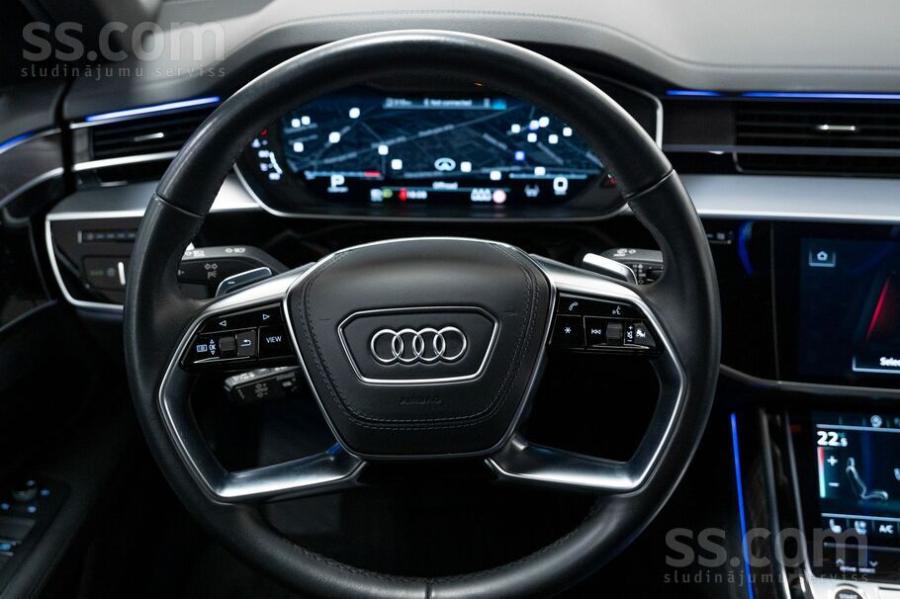 Melns Audi A8 2022 Rīga, ar dzinēja tilpumu 3.00 L un nobraukumu 80 tūkst. km par 46900 €, foto 35 vietnē AUTOMOTO.COM.LV