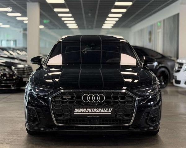 Black Audi A8 2023 in Klaipeda, with an engine capacity of 2.97 L and mileage of 129 thousand km for 69900 €, photo 2 on AUTOMOTO.COM.LV