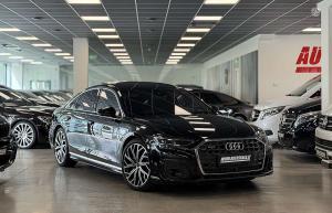 Black Audi A8 2023 in Klaipeda, with an engine capacity of 2.97 L and mileage of 129 thousand km for 69900 €, photo 29 on AUTOMOTO.COM.LV