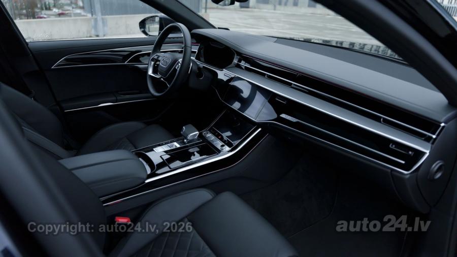 Black Audi A8 2025 in Tallinn, with an engine capacity of 3.00 L and mileage of 23 thousand km for 79900 €, photo 13 on AUTOMOTO.COM.LV