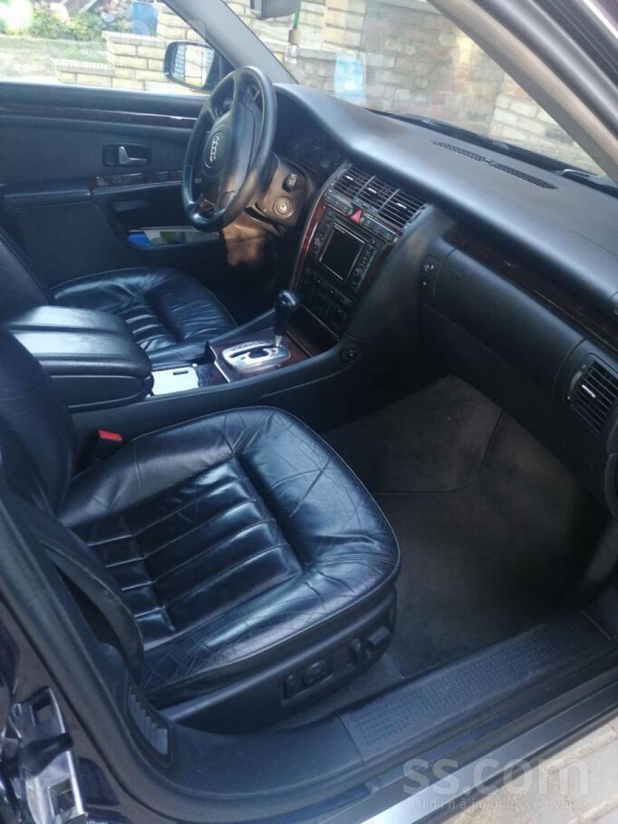 Zils Audi A8 1999 Liepāja, ar dzinēja tilpumu 2.50 L un nobraukumu 388 tūkst. km par 2750 €, foto 17 vietnē AUTOMOTO.COM.LV